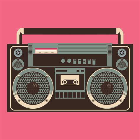 Card Of Retro Tape Recorder On Pink Background 17128587 Vector Art At