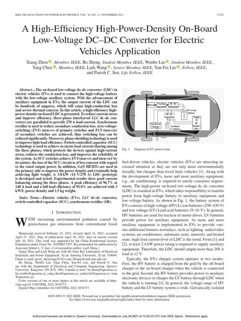 Tpel Xiang A High Efficiency High Power Density On Board Low Voltage