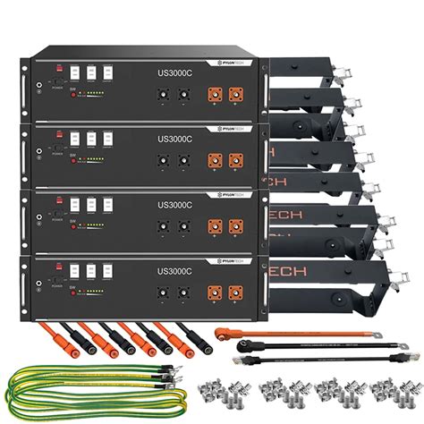 4x Pylontech Us3000c Lifepo4 48v Brackets Connection Cable 14kwh Storage Package