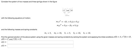 Solved Consider The System Of Two Masses And Three Springs