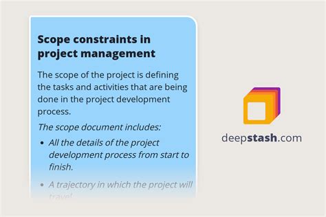 Scope Constraints In Project Management Deepstash