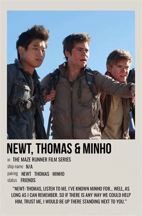 newt thomas minho en Idée film Film le labyrinthe Affiches de films style minimaliste