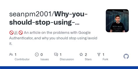 GitHub Seanpm2001 Why You Should Stop Using Google Authenticator