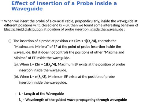 Pdf Effect Of Insertion Of A Probe Inside A Waveguide
