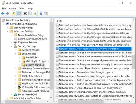 Ensure Network Access Allow Anonymous Sidname Translation Is Set To Disabled Cis Level 1