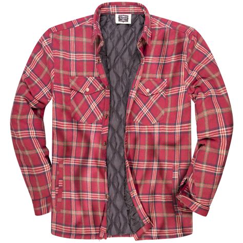 Visive Mens Sherpa Lined Flannel Jacket Button Up Jacket