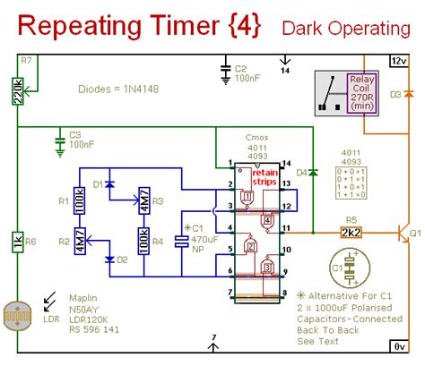 repeating timer no4 circuit diagram and instructions