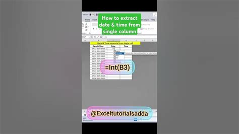 How To Separate Date And Time In Excel Exceltips Exceltricks Excelshorts Exceltutorials