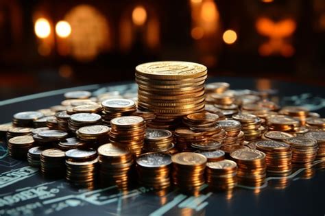 Premium Ai Image Banking System Concept Visualized With Coins Stack