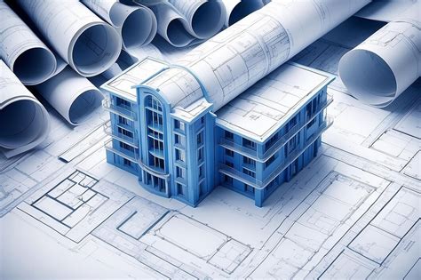 Building Blueprint Architecture Construction Guide Premium Ai Generated Image