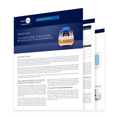 Simple Plex The Hands Free Low Volume Microfluidic Elisa Alternative