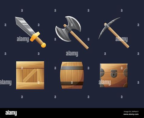 Game UI Assets Set Gaming User Interface Icons Collection Vector