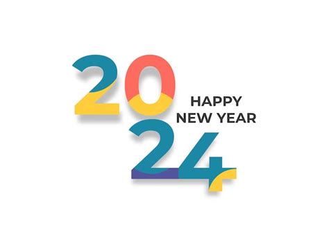 Premium Vector 2024 Typography Logo Design Happy New Year 2024
