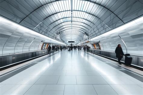 Urban Transportation Inside The Train Station Resplendent Stock Image