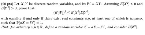 Solved 20 Pts Let Xy Be Discrete Random Variables And