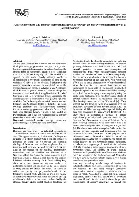 Pdf Analytical Solution And Entropy Generation Analysis For Power Law