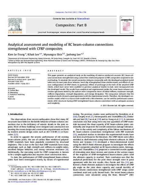 Pdf Analytical Assessment And Modeling Of Rc Beam Column Connections Strengthened With Cfrp