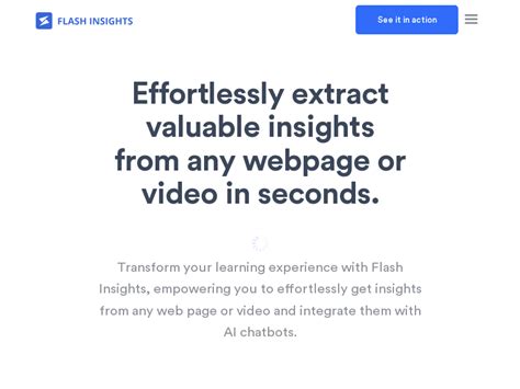 flash insights 解锁ai聊天机器人的完全潜力！从任何网页或视频中提取有价值的洞察力，与ai聊天机器人无缝集成，提升您的学习体验！
