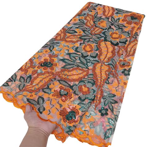 아프리카 레이스 원단 2023 고급 자수 스팽글 명주 그물 무도회 드레스 두바이 스위스 5 야드 의류 원단 및 직물