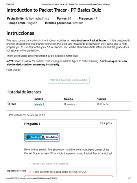Introduction To Packet Tracer Pt Basics Quiz Introduction To Packet