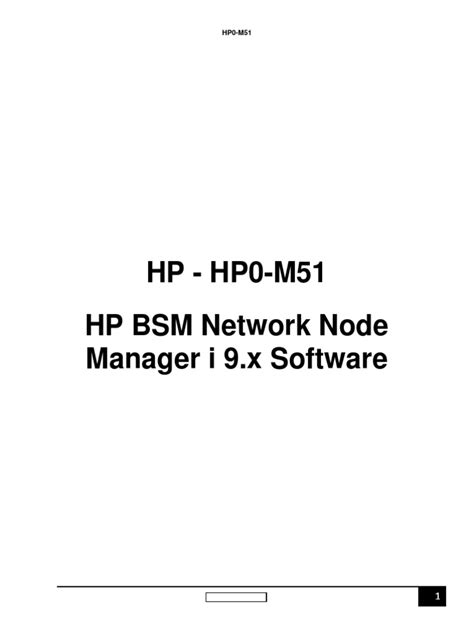 Hp Hp0 M51 Hp Bsm Network Node Manager I 9x Software Download Free