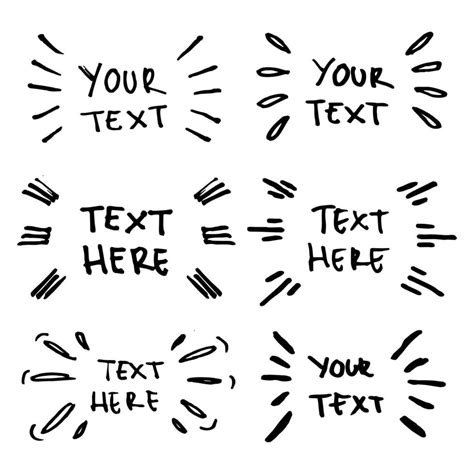 Vector Hand Drawn Collection Of Design Elements For Emphasis Text In Comic Style 12466891 Vector