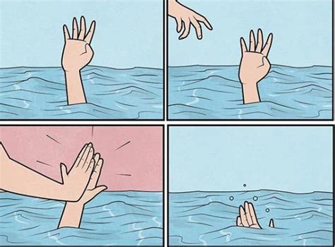 Drowning High Five Blank Template Imgflip