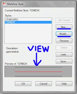 Gambar Teknik Multi Line