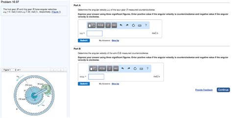 Solved The Hub Gear H And Ring Gear R Have Angular
