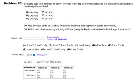 solved 2 using the data from problem 1 above we want to
