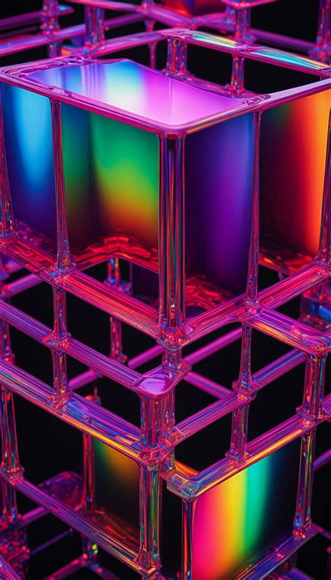 4 Dimentional Hyper Cube Dynamic Lighting Deep Co Ai Art