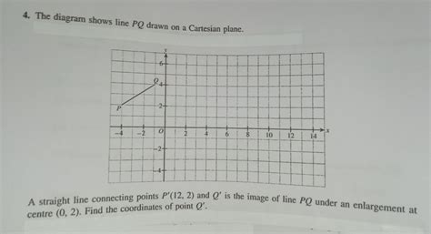 Solved The Diagram Shows Line Pq Drawn On A Cartesian Plane A Straight Line Connecting Points