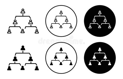 Hierarchical Structure Icon 2 Collection Of Outline Thin Line Symbol
