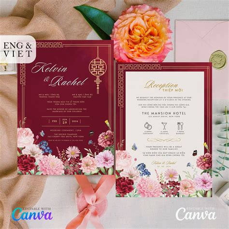 Traditional Vietnamese Wedding Invitations