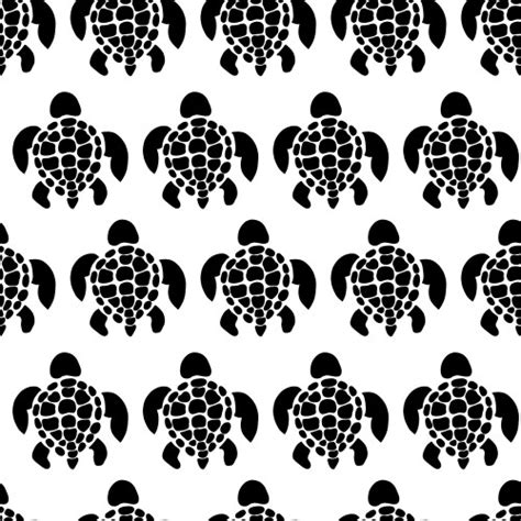 Turtle Seamless Pattern Vector Images Over