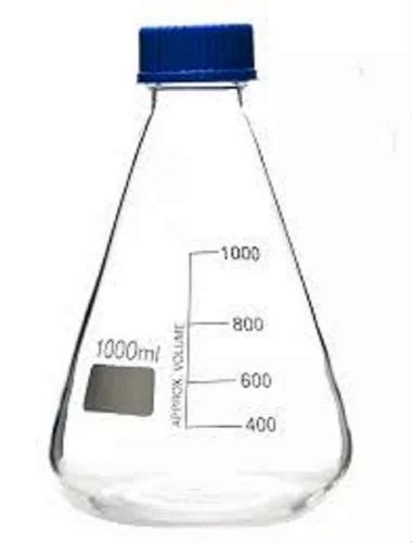 STAR LABS Borossilicate Glass Conical Flask With Screw Cap For Chemical Laboratory At 120