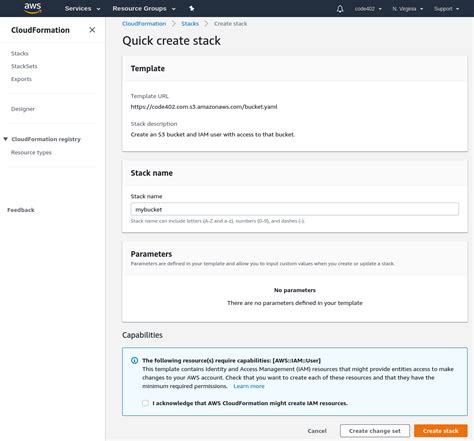Cloudformation Quick Create Creating An S3 Bucket And Iam User Code 402
