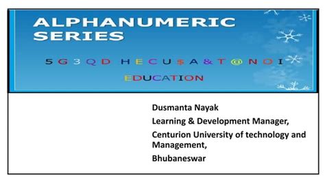 Alpha Numeric Seriespptx Educational Assessment Education