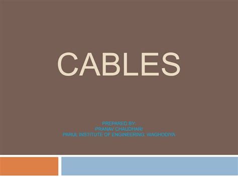 Types Of Cables Pdf