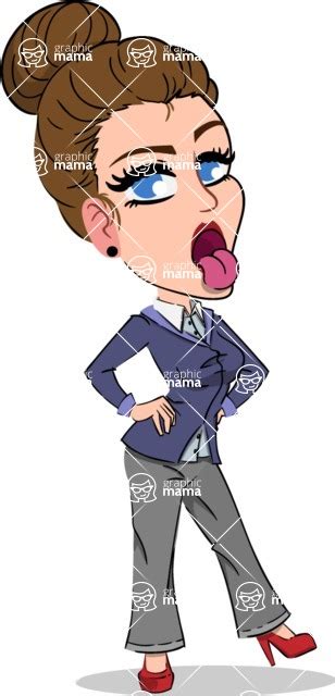 Simple Style Cartoon Of A Corporate Girl Making Funny Face Graphicmama