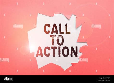 Writing Displaying Text Call To Action Word Written On Encourage