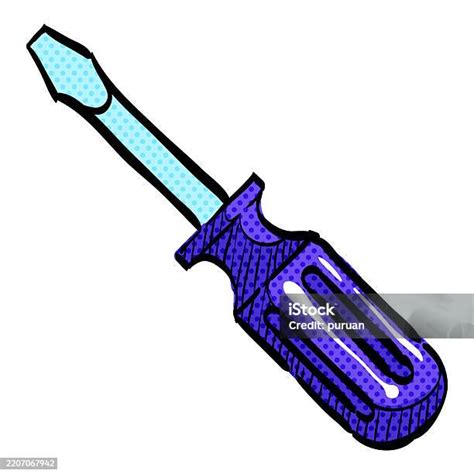 스크루 드라이버 하프 톤 아이콘 손으로 그린 색상 벡터 일러스트 레이 션 개선에 대한 스톡 벡터 아트 및 기타 이미지 개선 금속 금속의 Istock