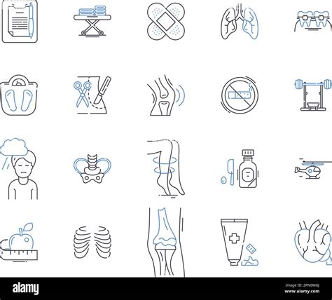 Medical Centre Outline Icons Collection Clinic Hospital Health