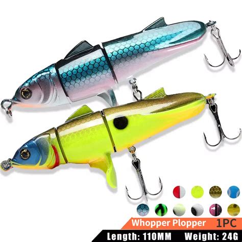 Whopper 플로퍼 탑워터 낚시 미끼 플로팅 펜슬 3 조인트 스윔베이트 회전 테일 메가베이스 파이크 퍼치용 미끼 루어 싱킹 미노우 탑워터 루어 바다낚시 용품 프로그