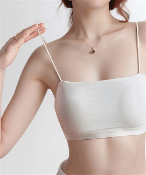 11할인🤎 슬릭 튜브탑 끈나시 패드일체형 여름 브라렛 캡내장 나시입을때브라 크롭 브라탑 에이블리