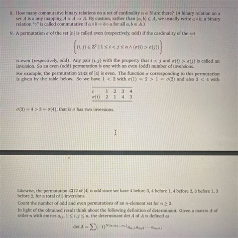 Solved 8 How Many Commutative Binary Relations On A Set Of