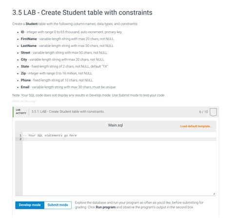 Solved 35 ﻿lab ﻿create Student Table With