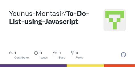 Github Younus Montasir To Do List Using Javascript