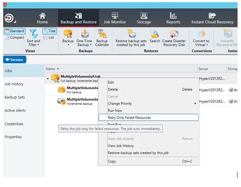 Retry Only Failed Resources In Backup Job With Backup Exec™ 203 Vox