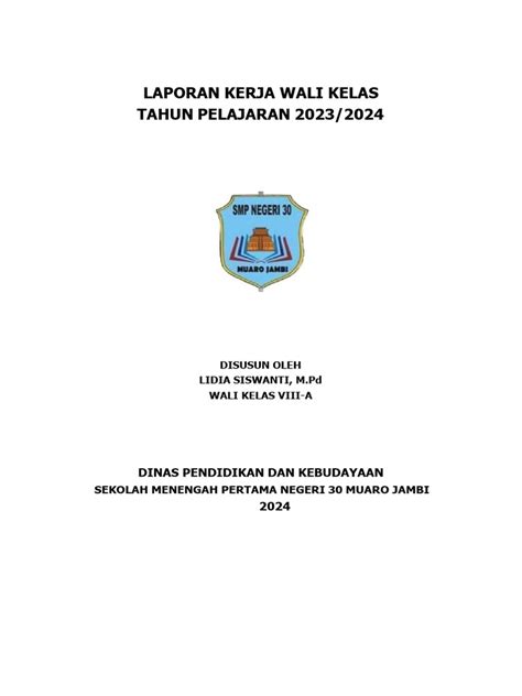 Laporan Kerja Wali Kelas 8a Genap Pdf